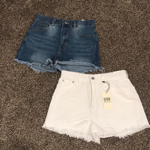 Love Tree | Shorts | Premium White And Blue Denim Distressed Shorts ...